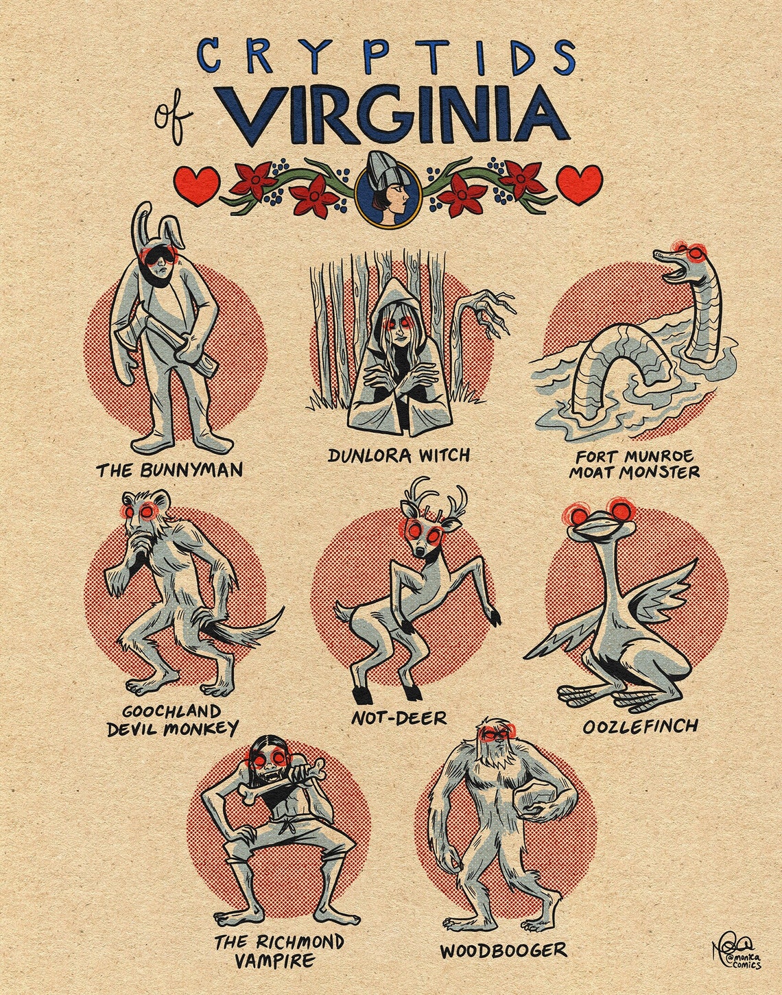 Famous Cryptids of Virginia 11 X 14 Print - Etsy