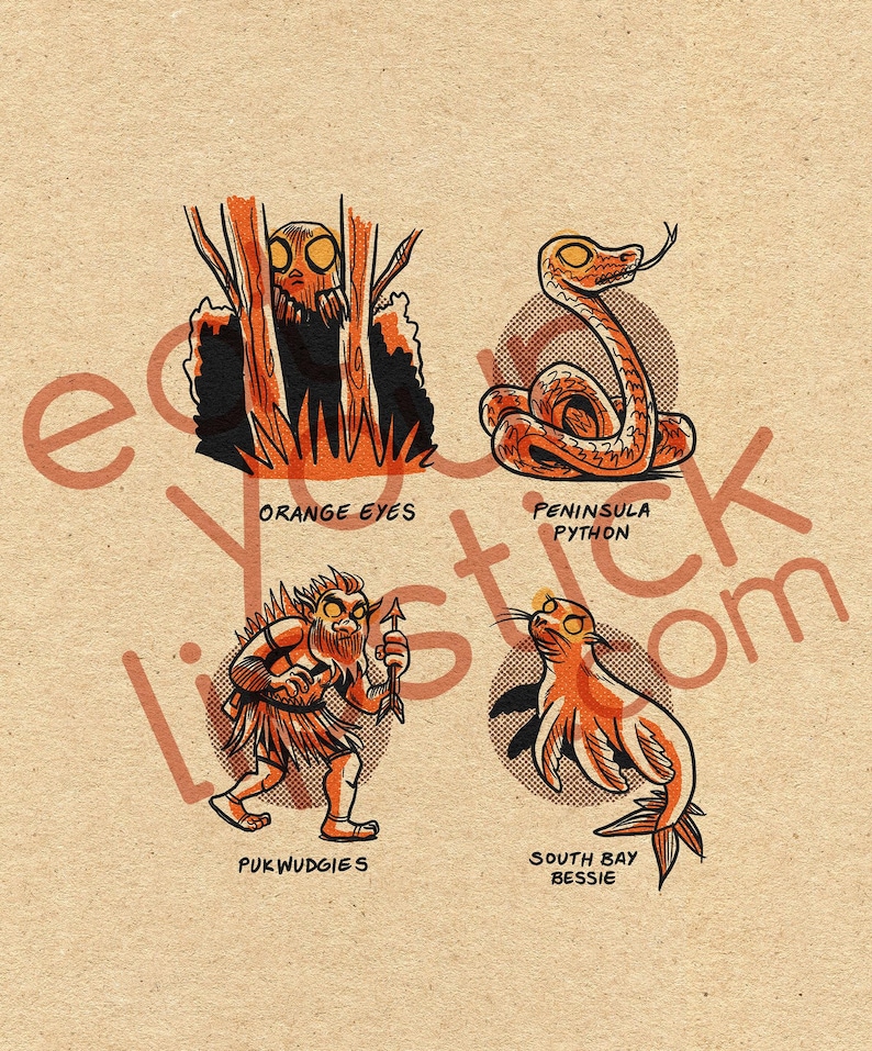 Famous Cryptids of Ohio Print - Etsy