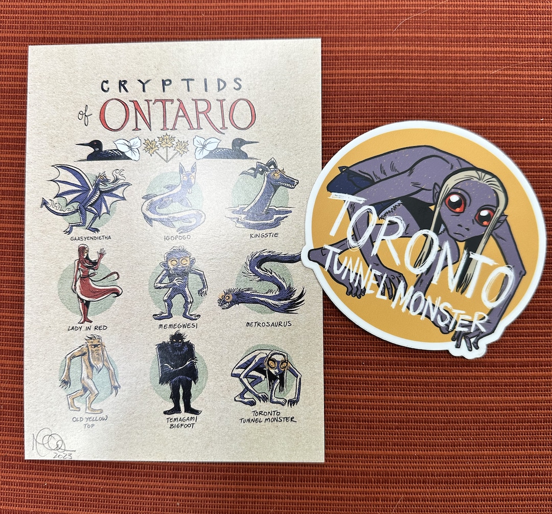 Ontario Cryptids Print & Sticker Set - Etsy