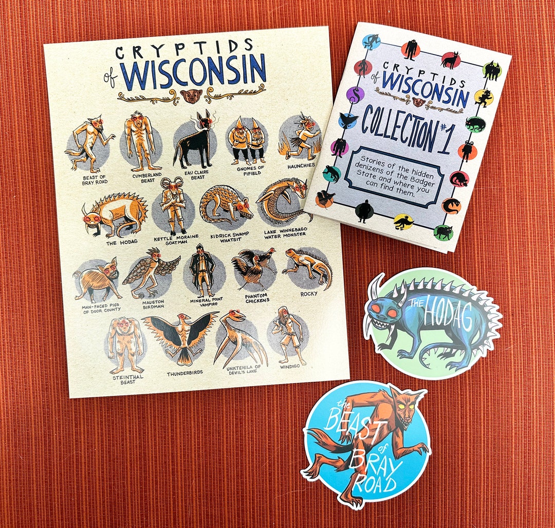 Wisconsin Cryptids Info Booklet, 8 X 10 Print, & 2 Stickers - Etsy
