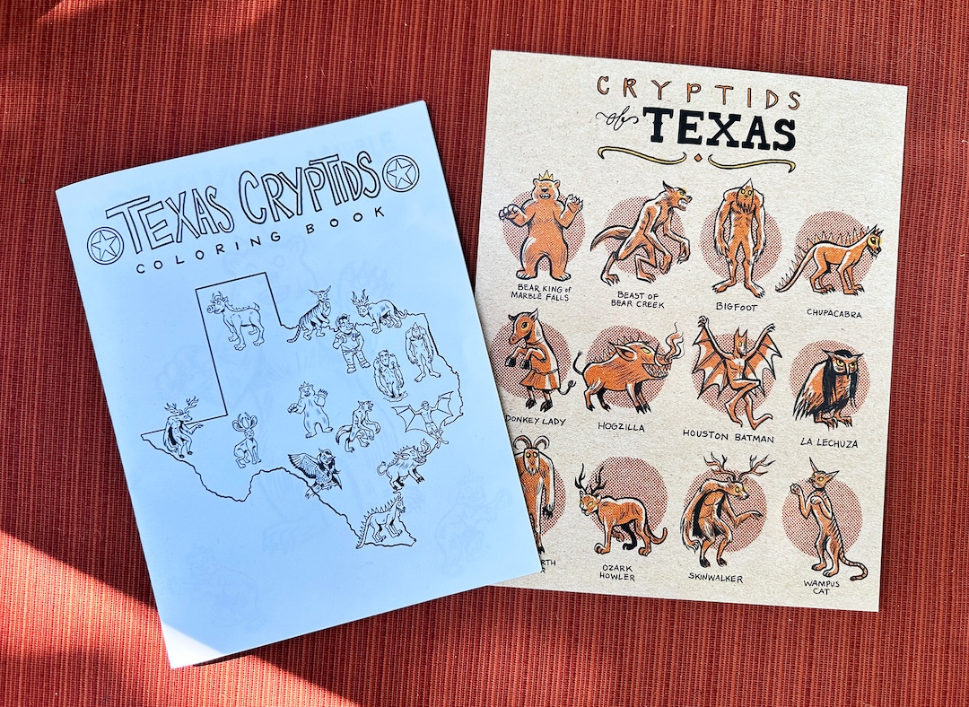 Texas Cryptids Coloring Book & 8 X 10 Print - Etsy