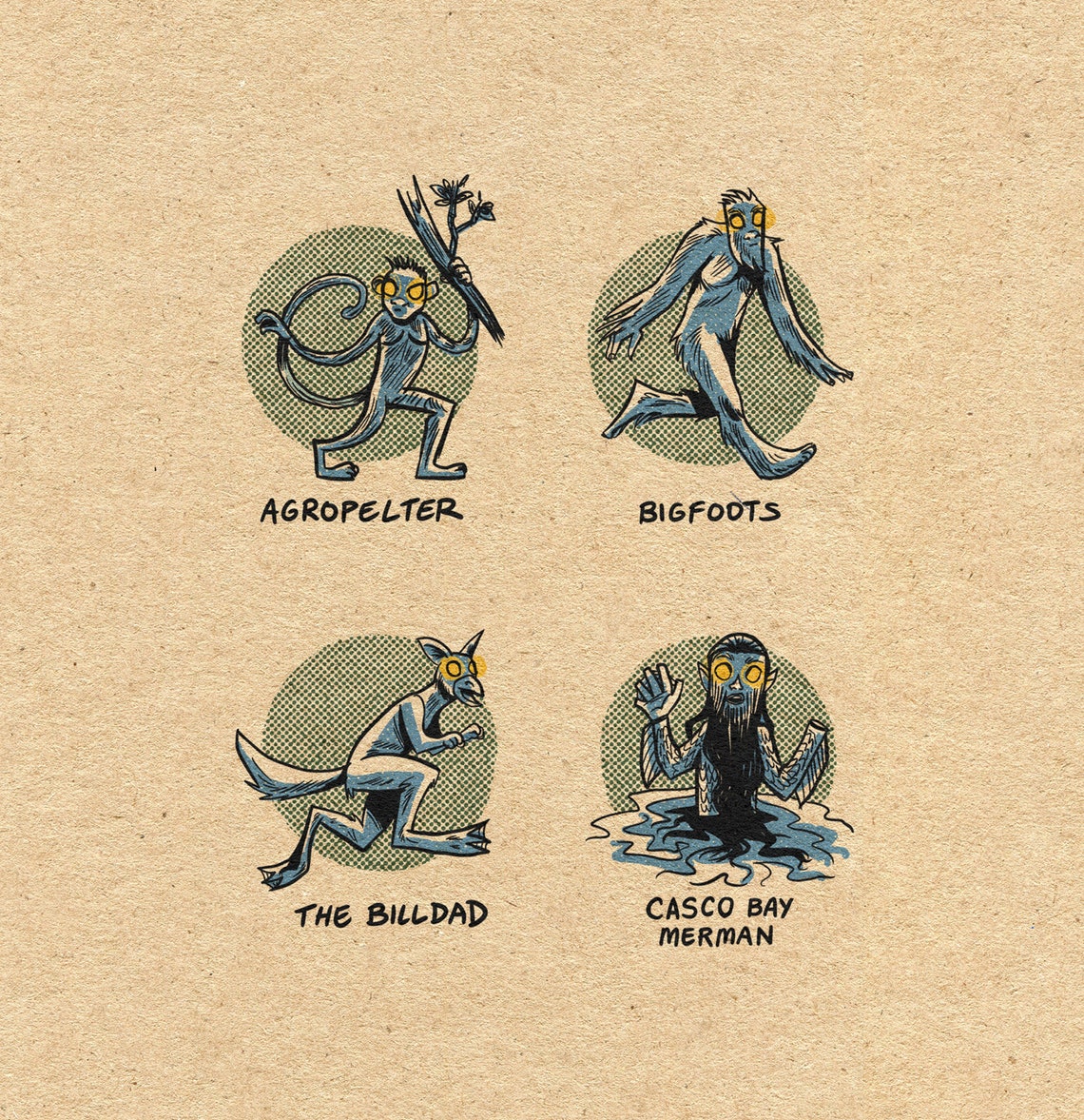 Famous Cryptids of Maine Print - Etsy