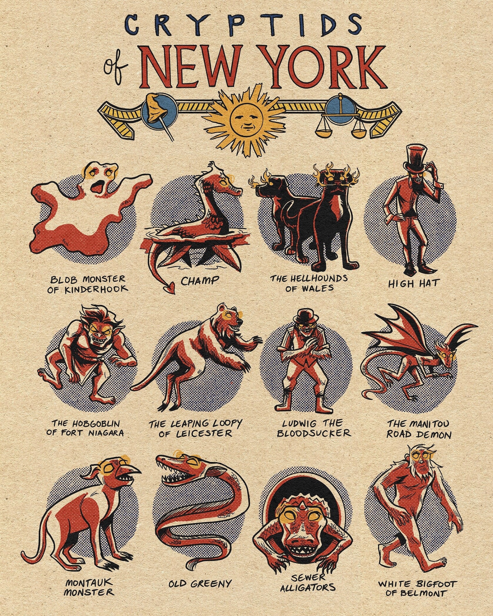 Famous Cryptids of New York Print - Etsy