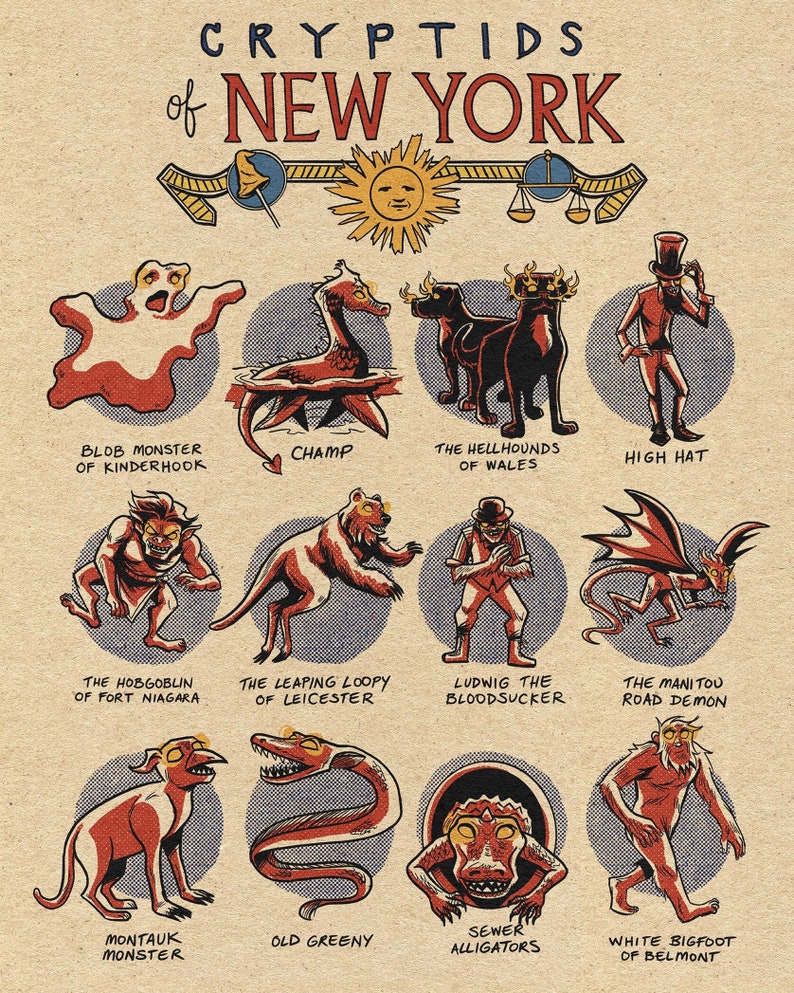 Famous Cryptids of New York 11 X 14 Print - Etsy