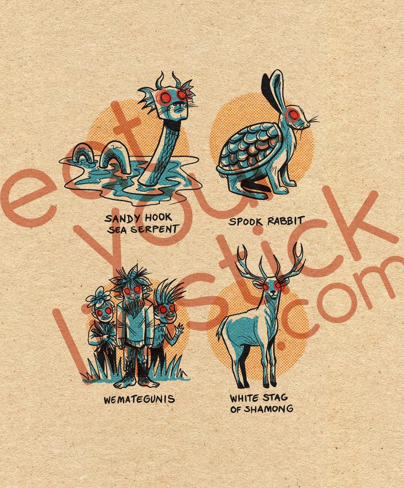 Famous Cryptids of New Jersey 11 X 14 Print - Etsy