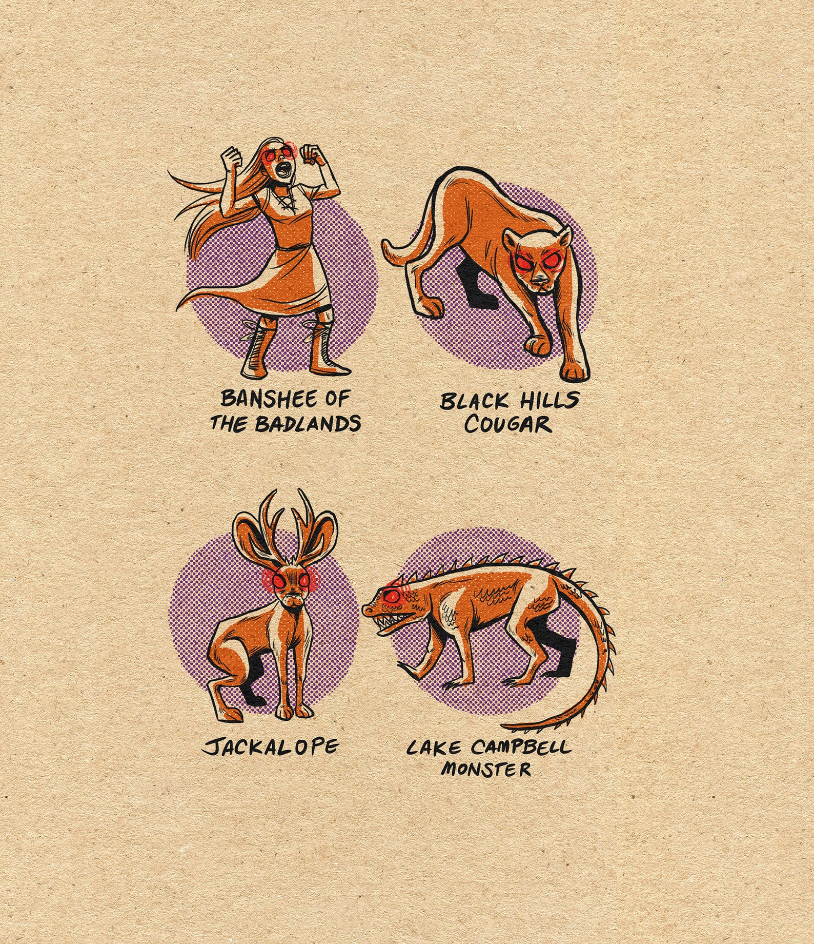 Famous Cryptids of South Dakota 5 X 7 Print - Etsy