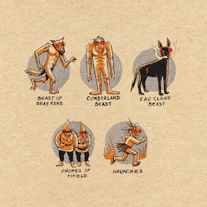 Famous Cryptids of Wisconsin Print - Etsy