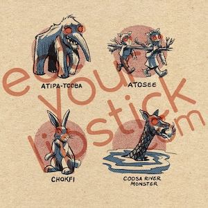 Famous Cryptids of Alabama Print - Etsy