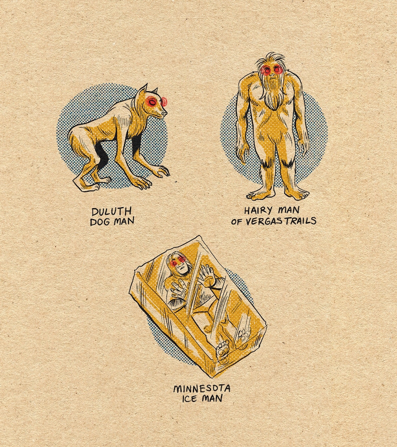 Famous Cryptids of Minnesota Print - Etsy Famous Cryptids of Minnesota Print - Etsy