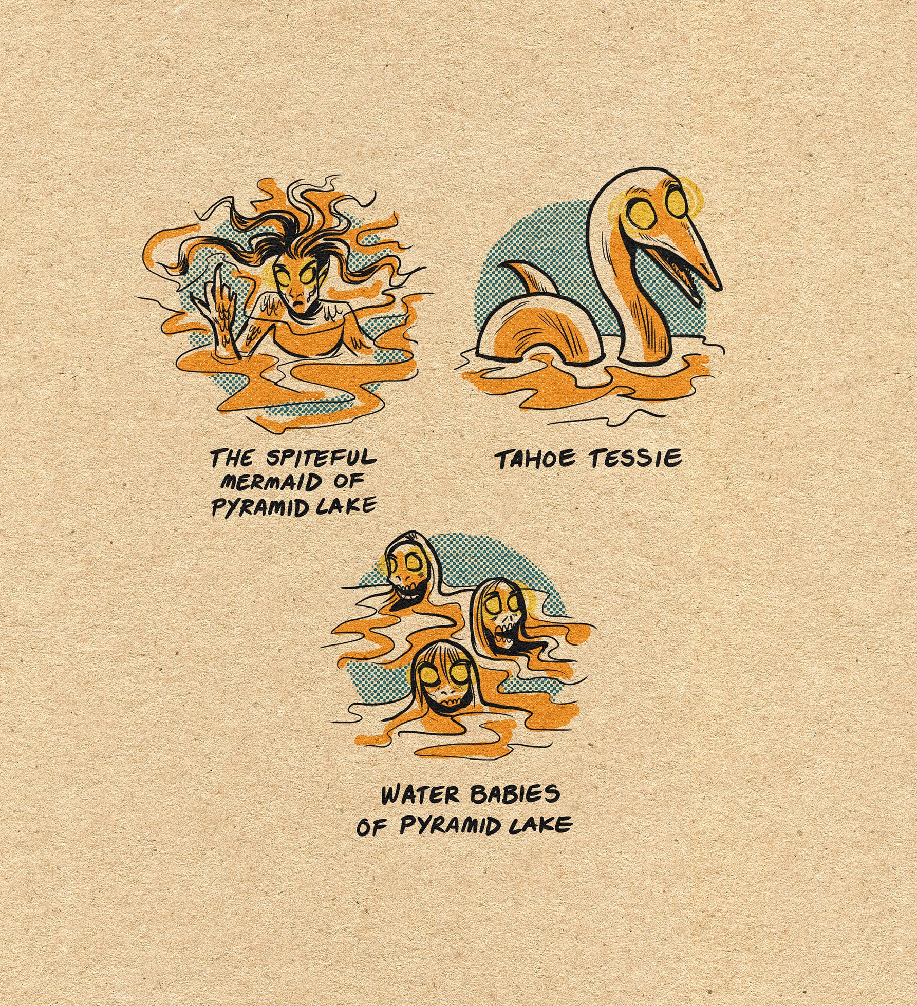 Famous Cryptids of Nevada 5 X 7 Print - Etsy