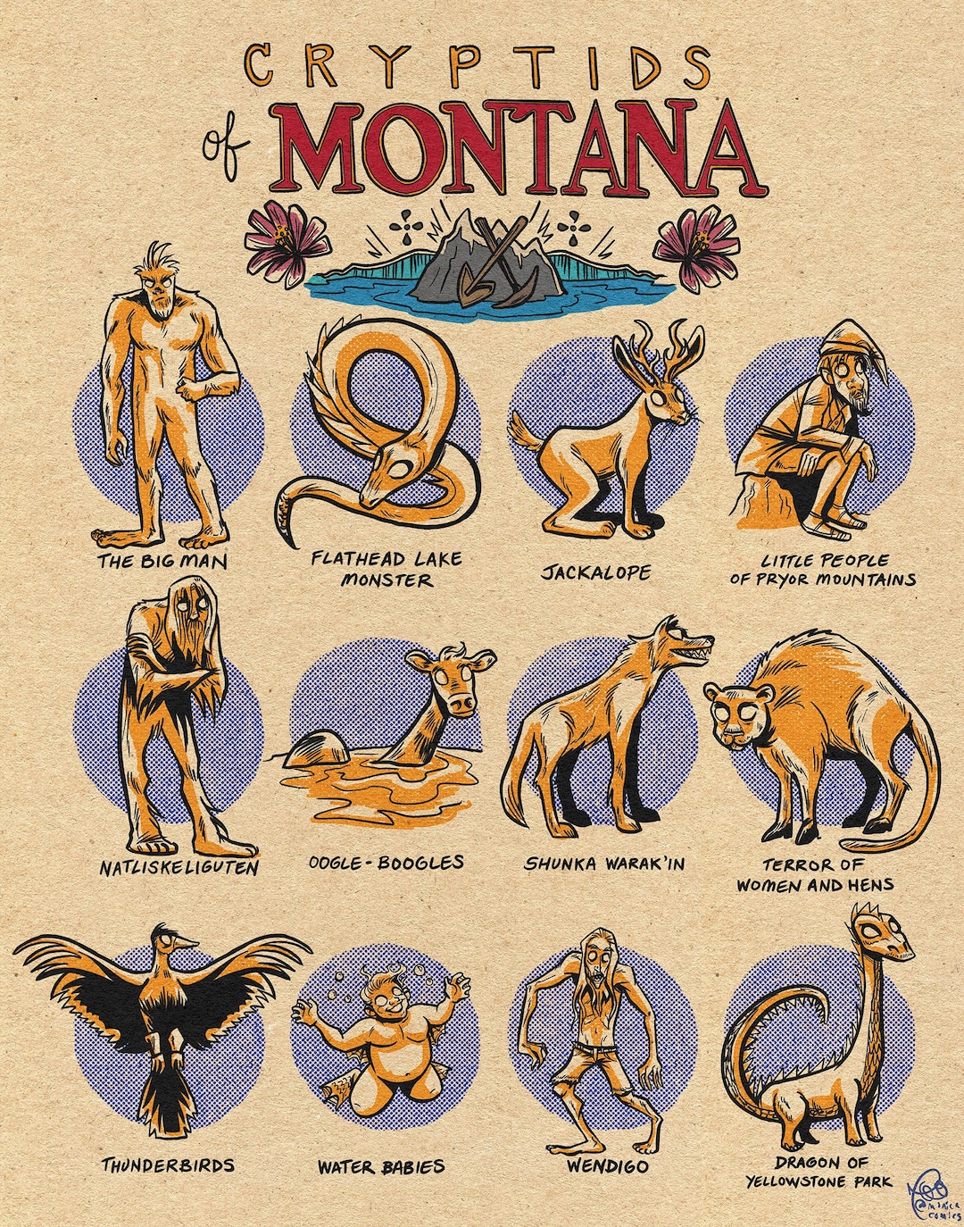 Famous Cryptids of Montana Print - Etsy