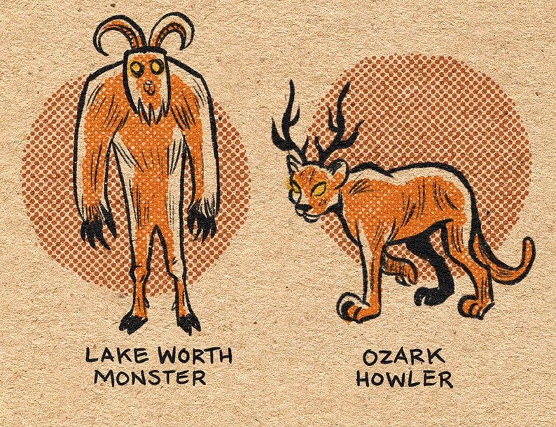 Famous Cryptids of Texas Print 11 X 14 - Etsy