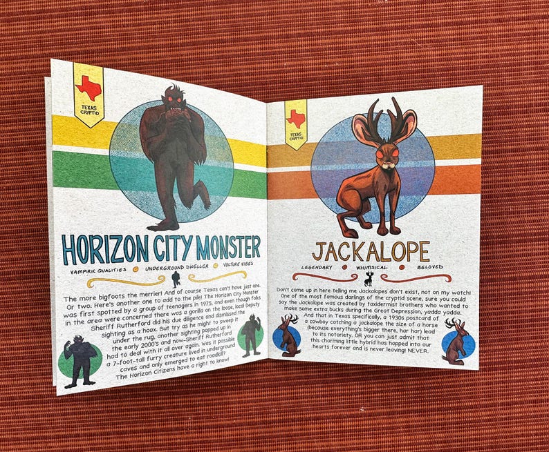 Cryptids of Texas GIFT SET: Coloring Book, 8 X 10 Print, and TWO Info ...