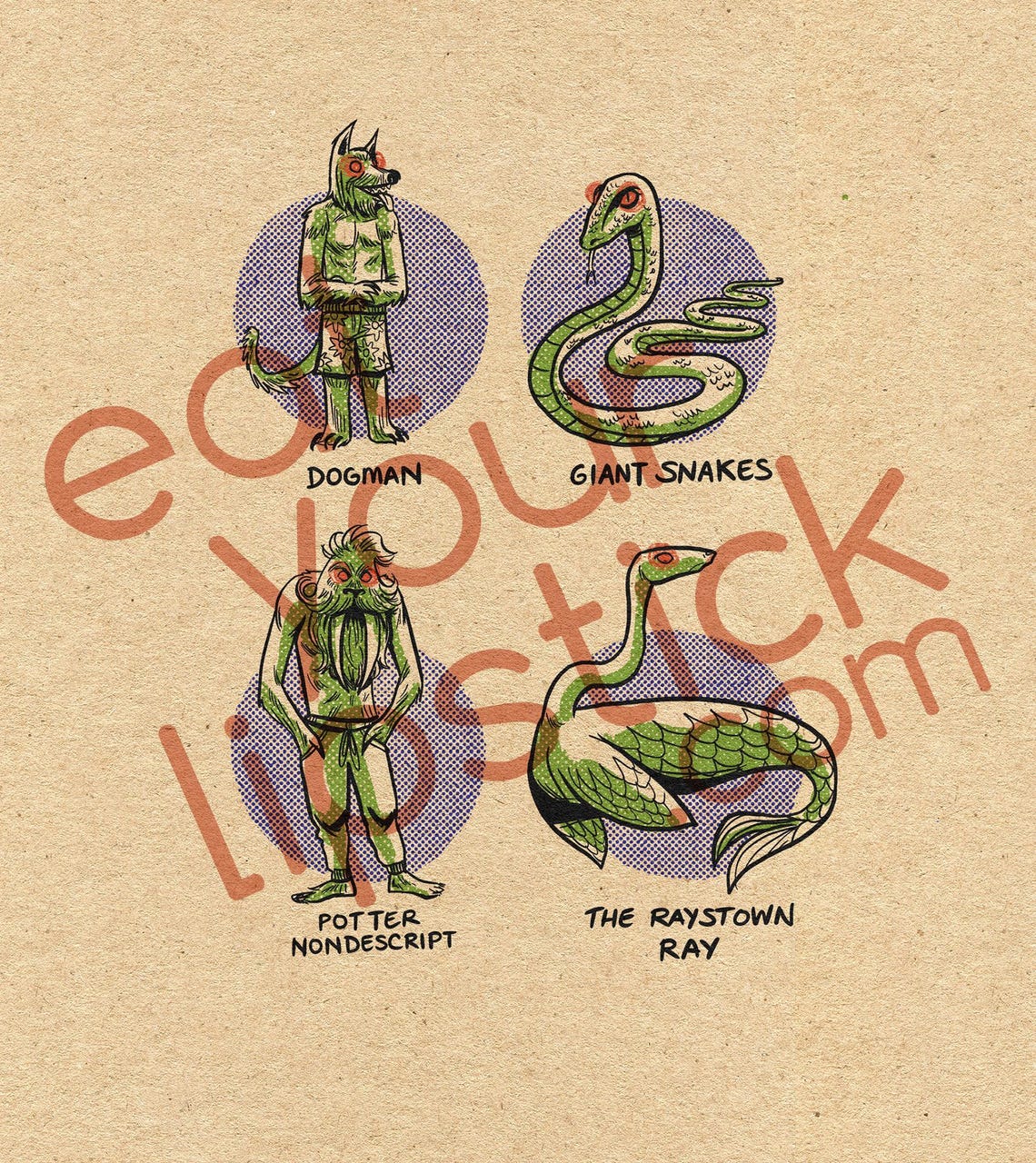 Famous Cryptids of Pennsylvania 5 X 7 Print - Etsy