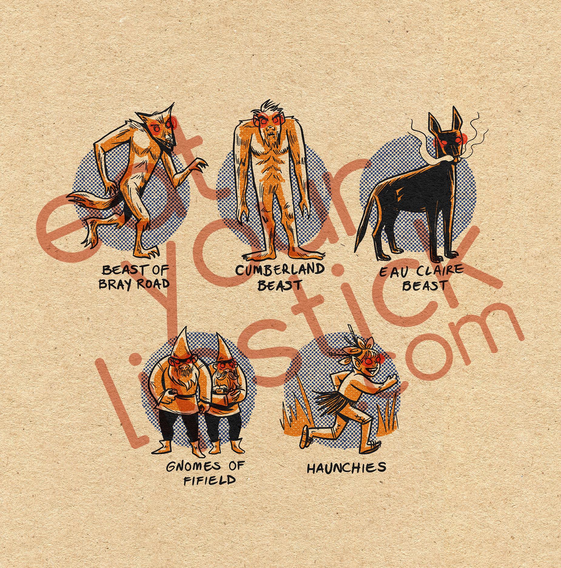 Famous Cryptids of Wisconsin Print - Etsy