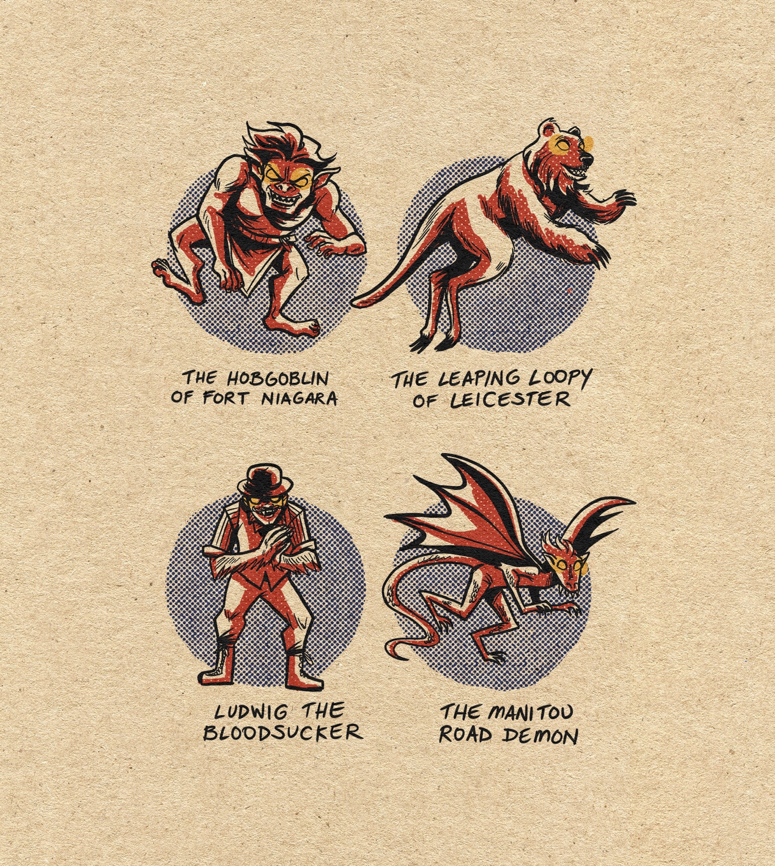 Famous Cryptids of New York Print - Etsy