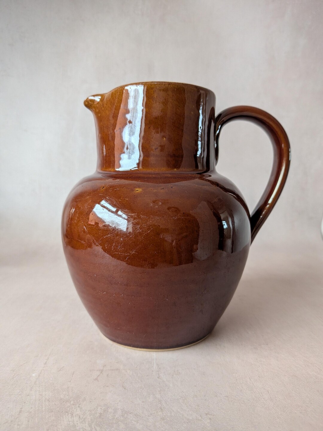 Vintage Denby Bourne Stoneware Jug 18cm Mid Century Brown Rustic ...