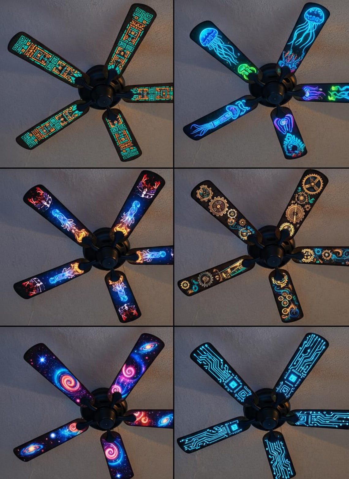 Kinetic Insect Ceiling Fan Decals | Cyberpunk Steampunk Art - Etsy