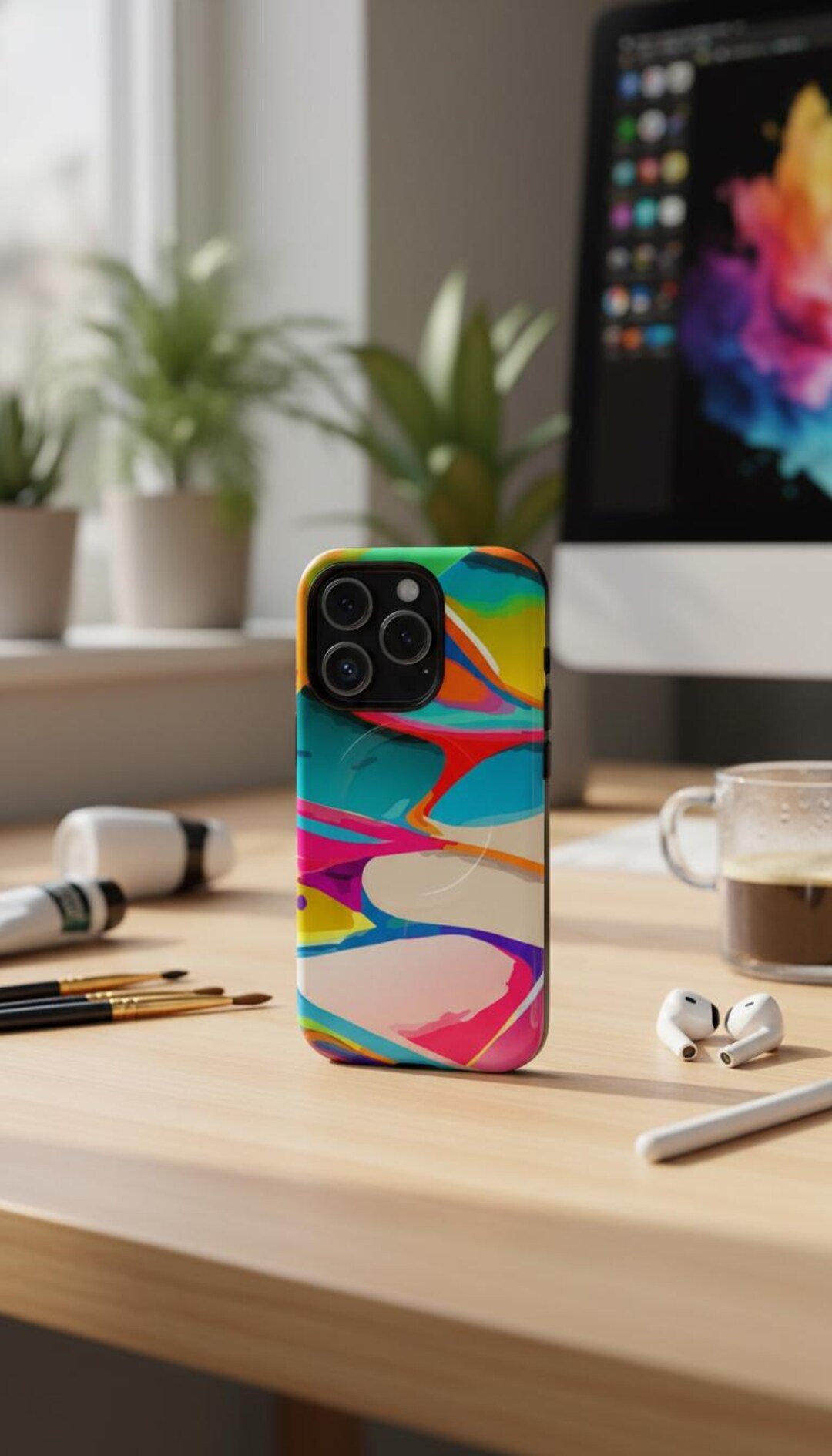 Vibrant Abstract Splash Magsafe Case - Bold Maximalist Tough Phone ...