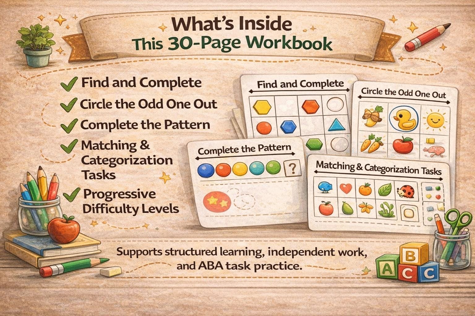 ABA Activities for Autism | Visual Discrimination & Pattern Recognition ...