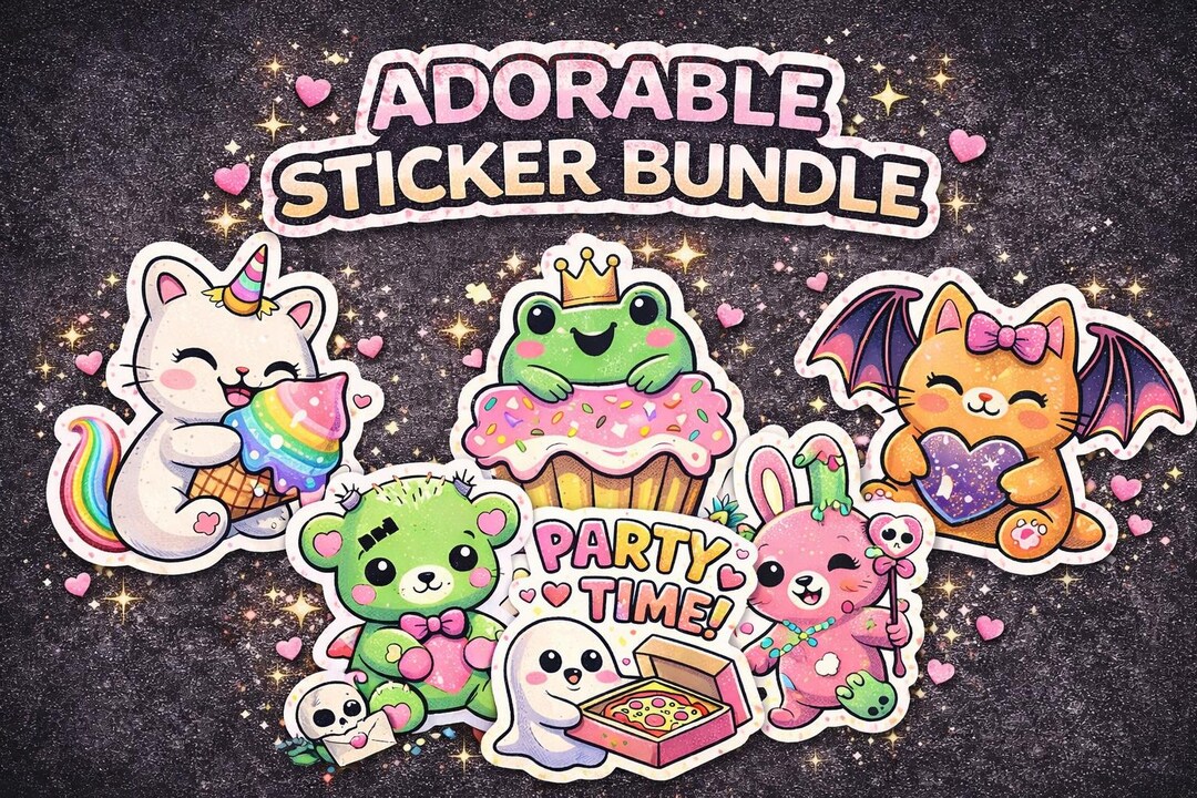 Kawaii Pastel Goth Sticker Bundle | Laptop Decals (digital Download) - Etsy