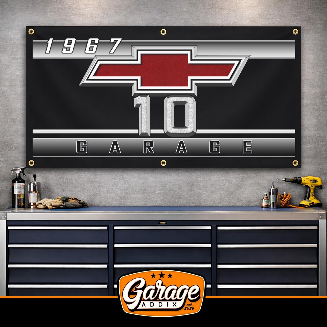 1967 67 Chevy C10 Truck Garage Banner Sign, Man Cave Wall Art, Hot Rod ...