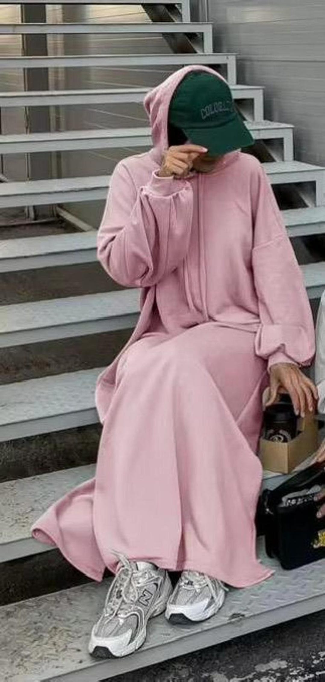 Modest Hoodie Maxi Dress, Muslim Hooded Abaya, Long Sleeve Modest ...