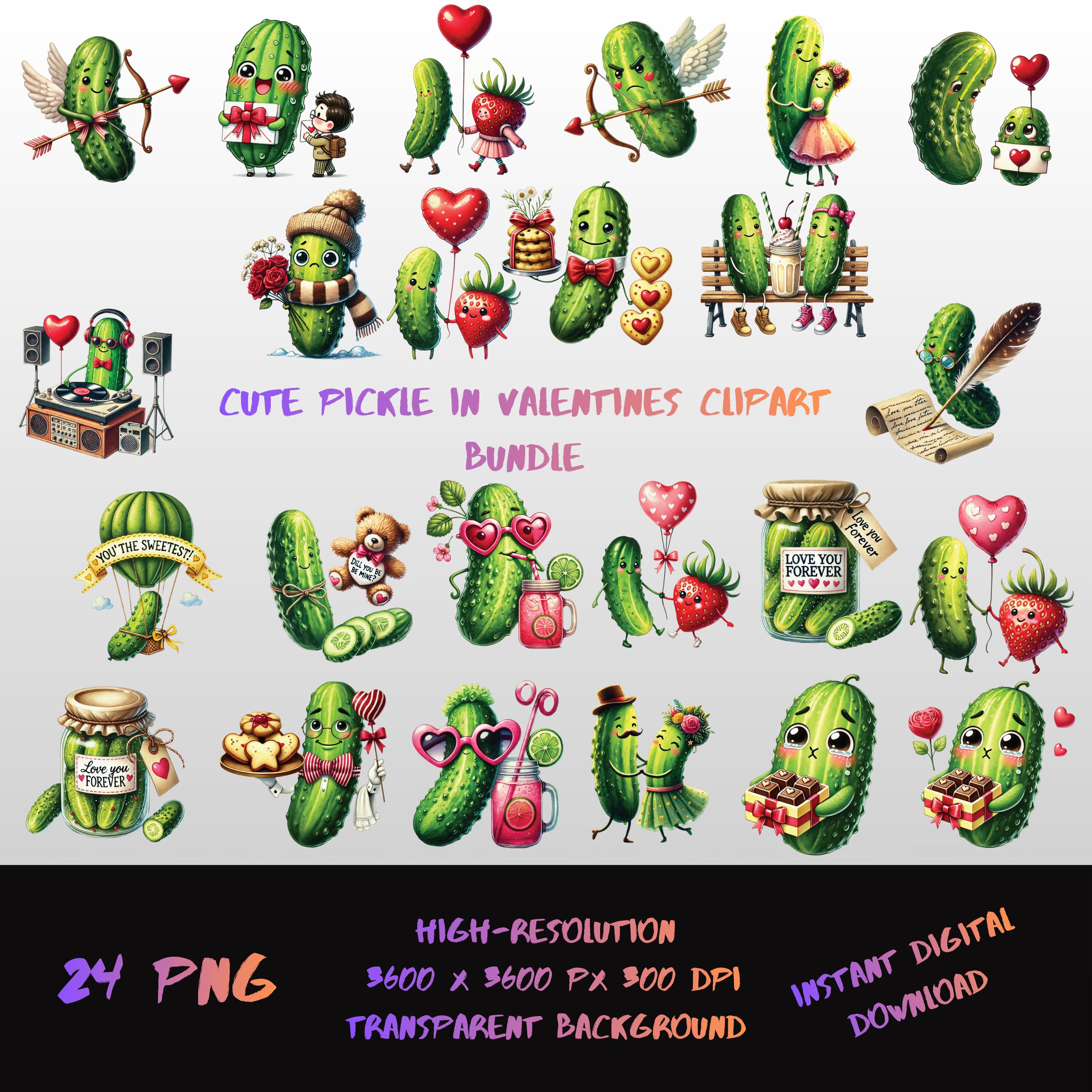 Funny Pickle Valentine Clipart Bundle – Love PNG (digital Download - Etsy
