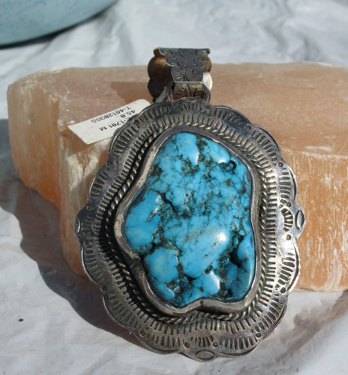 Vintage David Freeland Jr Huge Sterling Silver Turquoise Gemstone ...