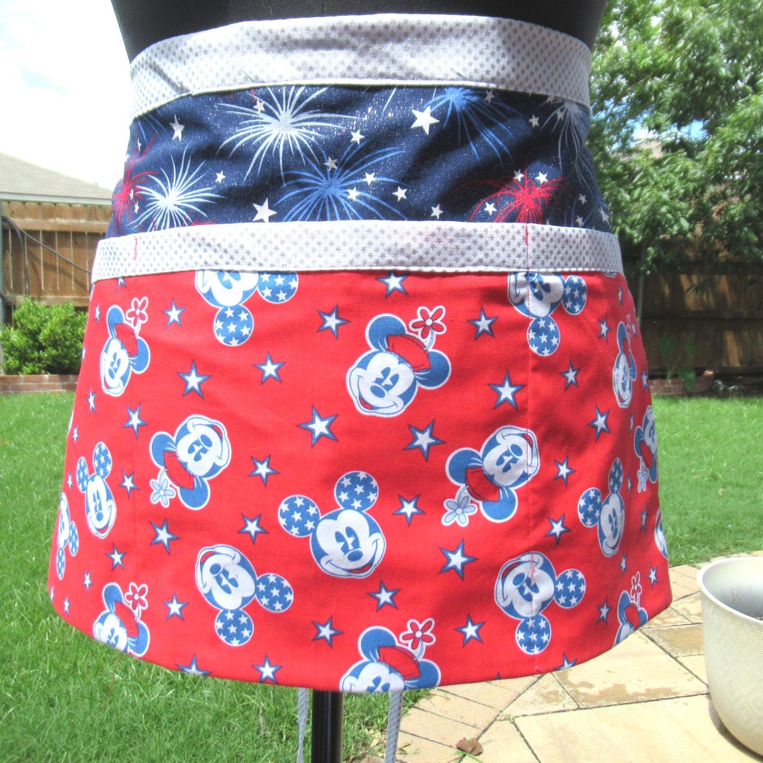 Mickey Minnie 4th of July Apron: Three Pocket Server Apron - Etsy