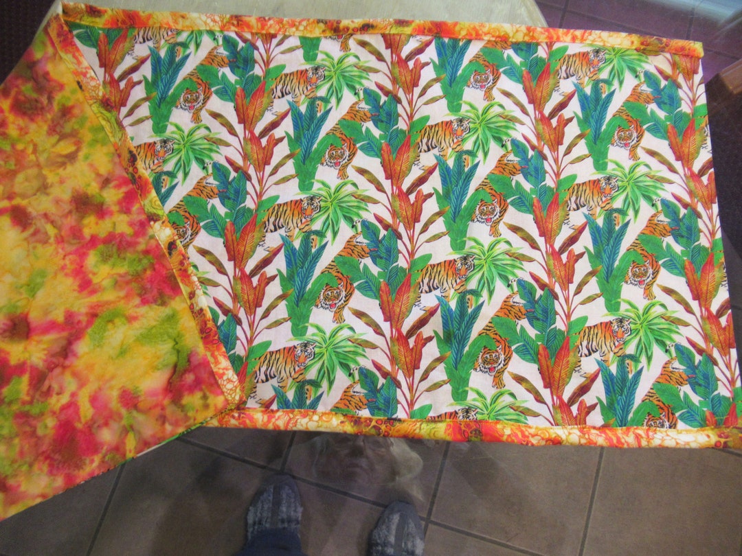 Tiger in the Forest Table Runner, Dresser Scarf, Tropical Table Decor ...