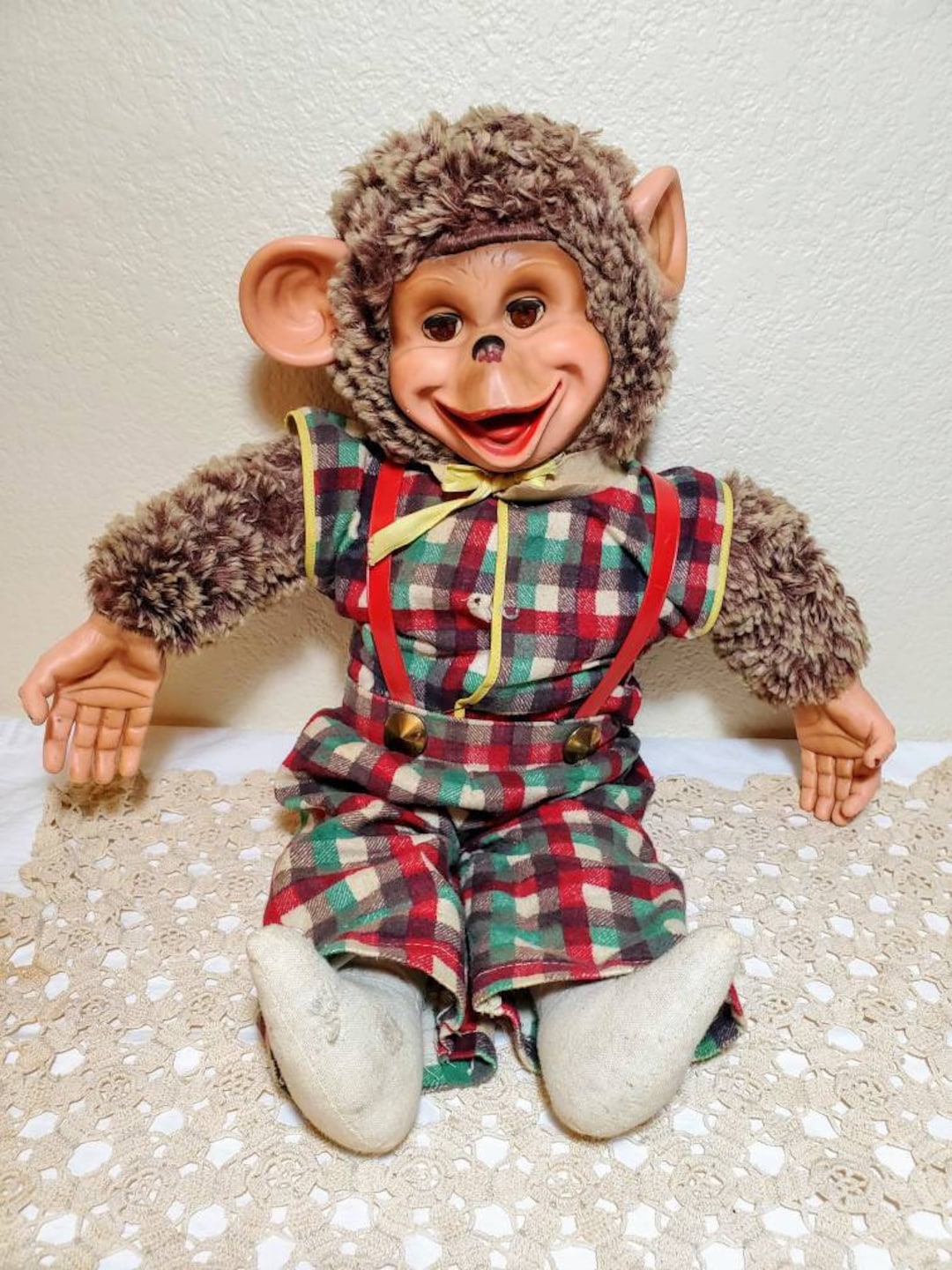 Vintage Rubber Face Monkey Chimpanzee Sleepy Eyes - Etsy
