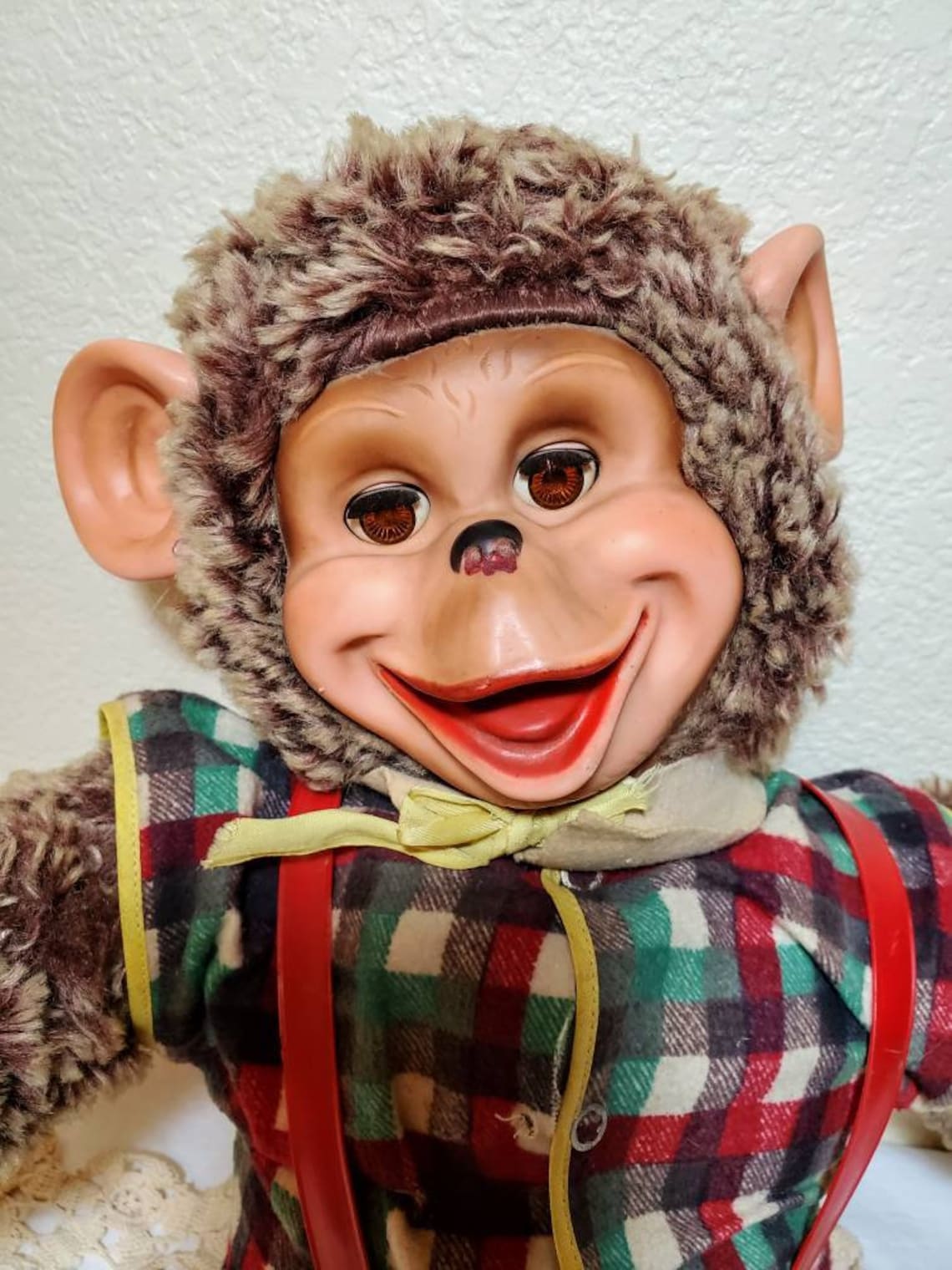 Vintage Rubber Face Monkey Chimpanzee Sleepy Eyes | Etsy UK