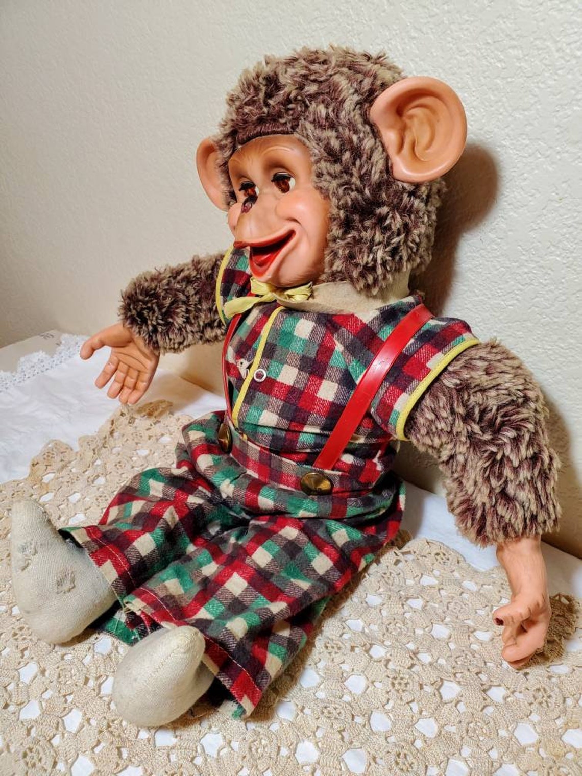Vintage Rubber Face Monkey Chimpanzee Sleepy Eyes - Etsy UK