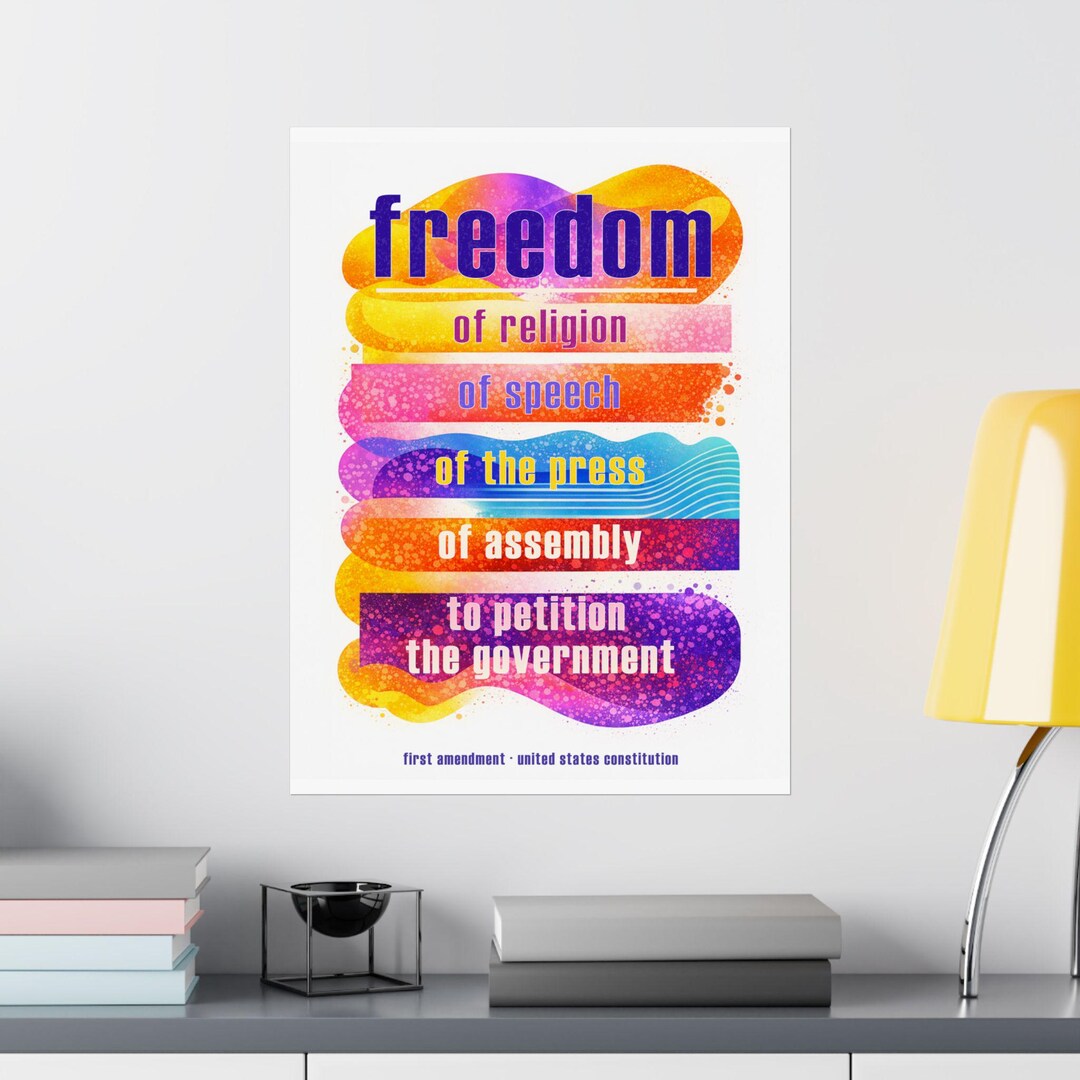 Freedom First Amendment Poster | Matte Vertical Poster, Constitution ...