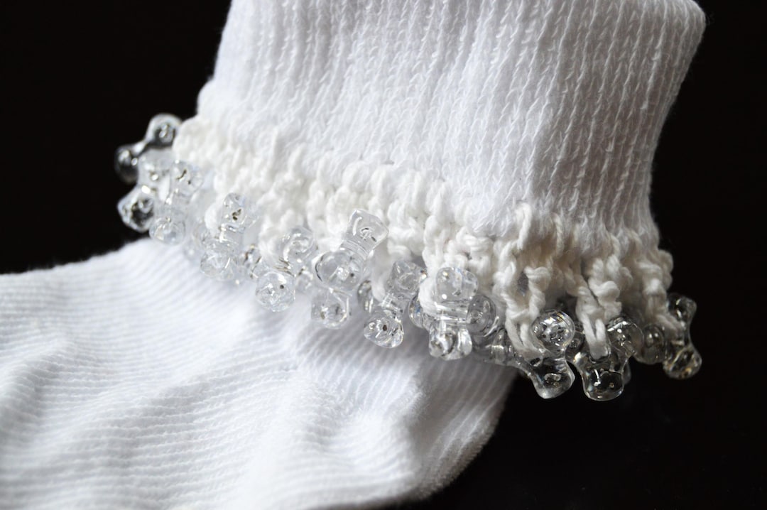 Crystal Beaded Ankle Socks: Dressy Church Socks for Toddler Girls - Etsy