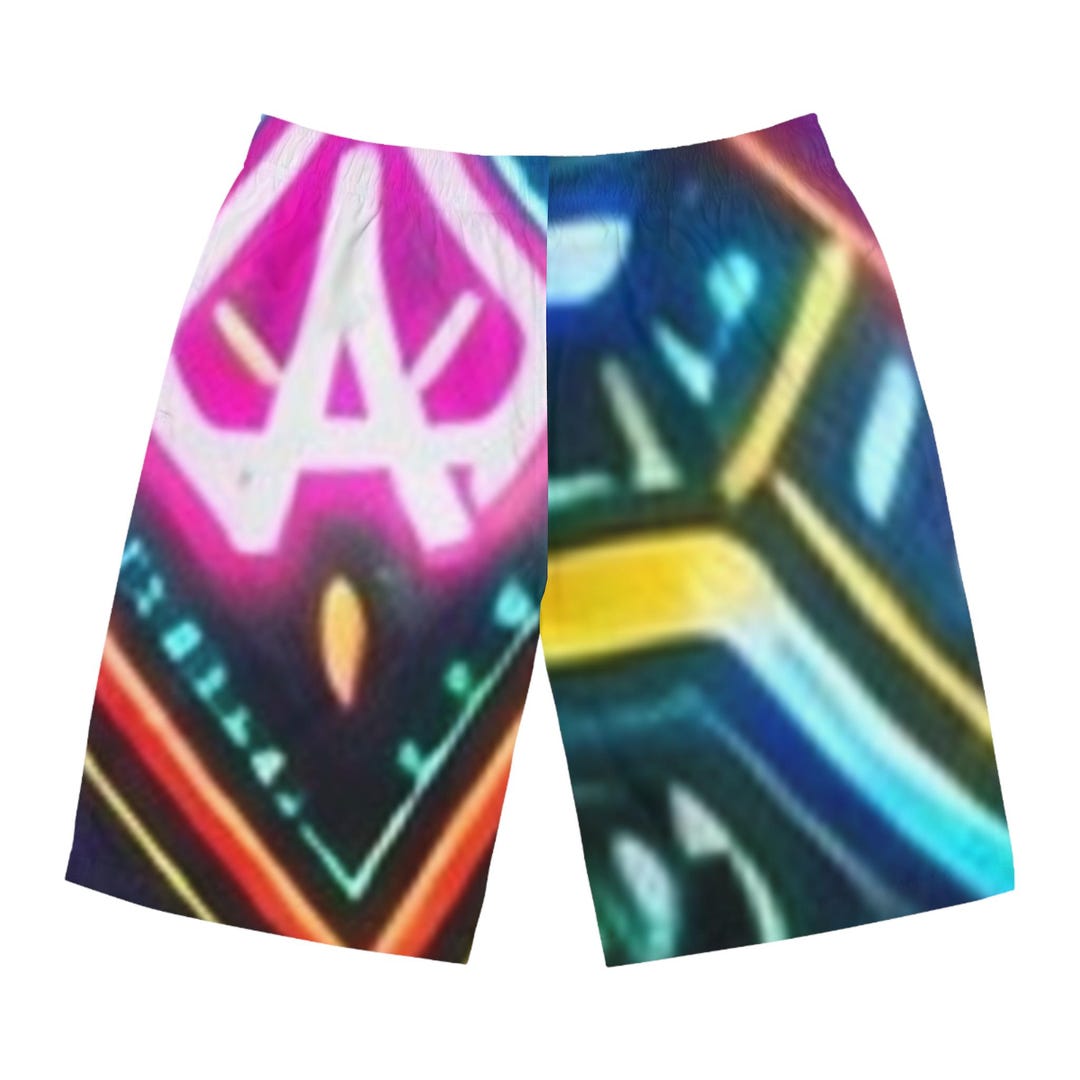 Neon Geometric Pattern Board Shorts | All-over Print - Etsy