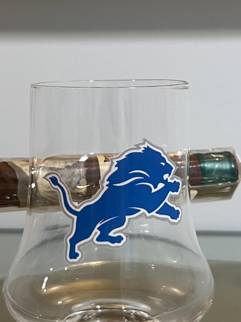 Detroit Lions Cigar Snifter Glass With Cigar Holder - Etsy