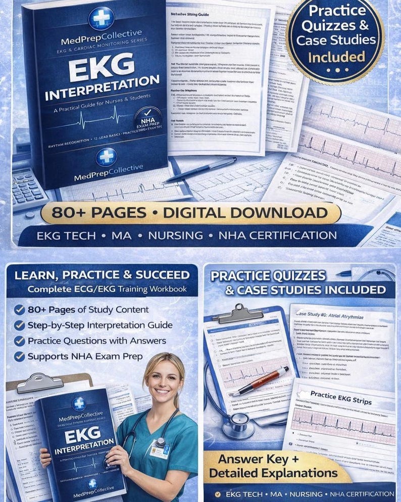 ECG Interpretation Study Guide PDF | Cardiac Rhythms, Case Studies ...