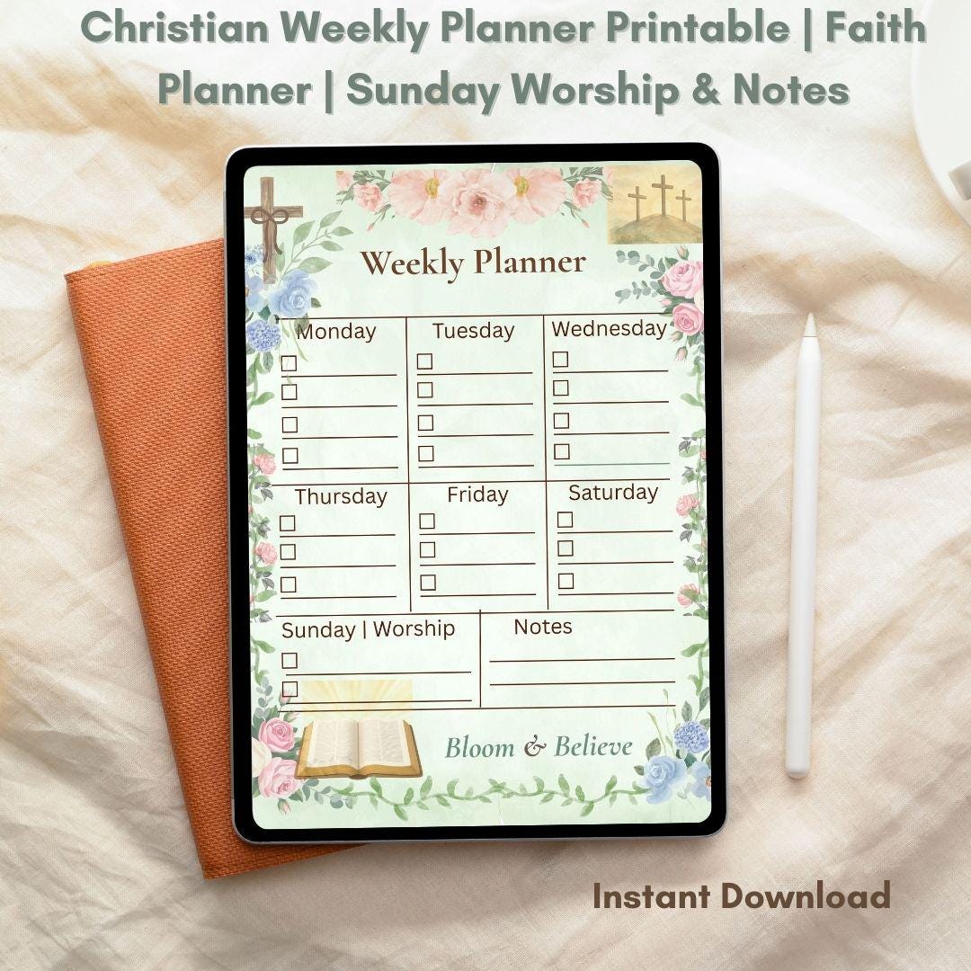 Printable Faith-based Weekly Planner | Christian Planner PDF | Sunday ...