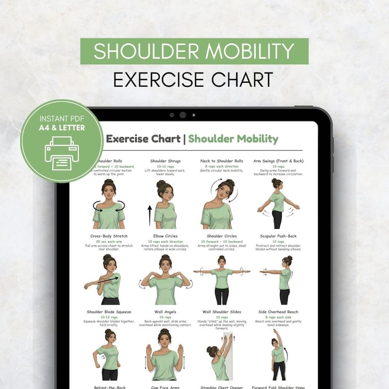 Shoulder Exercises Printable | Posture & Arm Exercises at Home | Upper ...