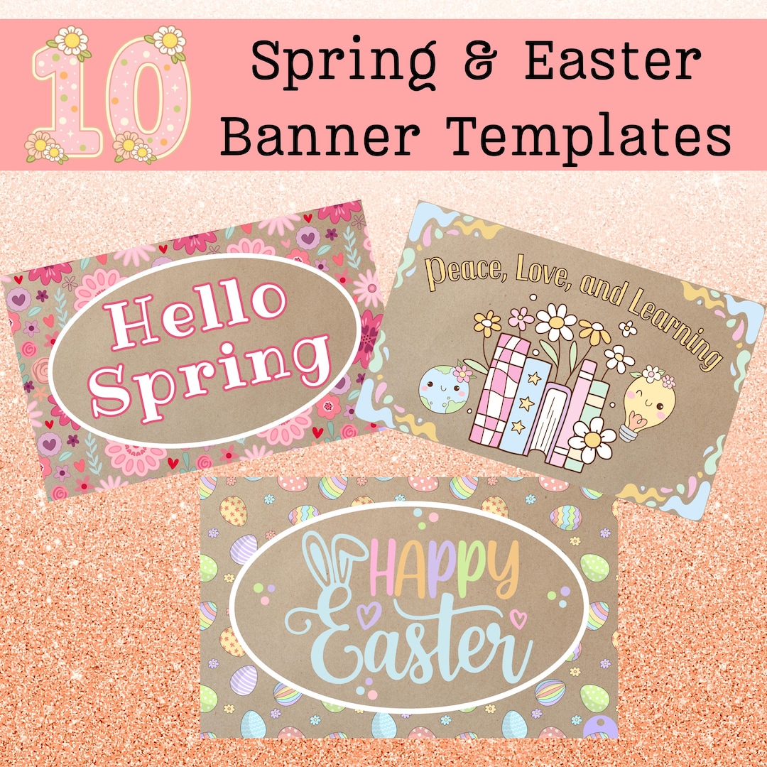 10 Spring Easter Banner Templates | Classroom Bulletin Board Decor ...