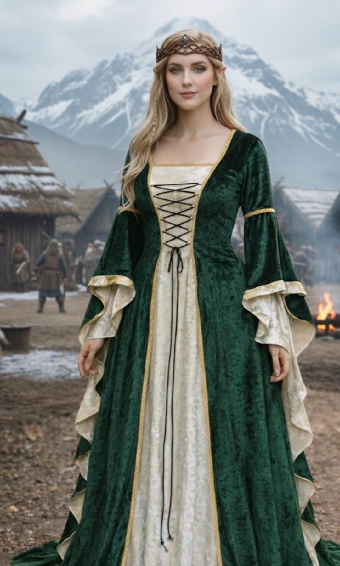 Authentic Medieval Dress - Women's Viking Costume - Gothic Wedding ...