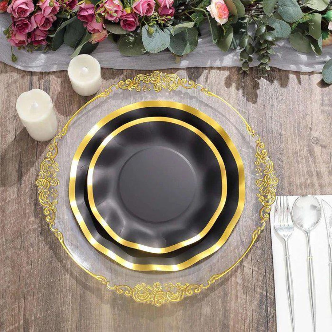 Luxury Paper Plates | Round Disposable Dinnerware for Events & Parties ...