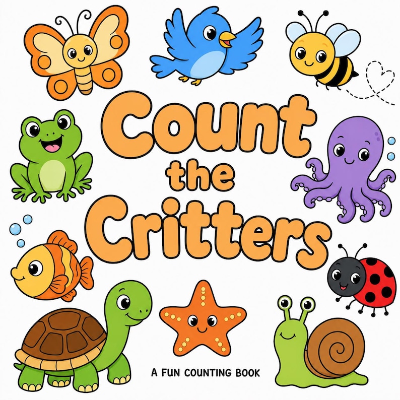 Count the Critters Coloring Book for Kids | Learn Numbers 1-20 ...