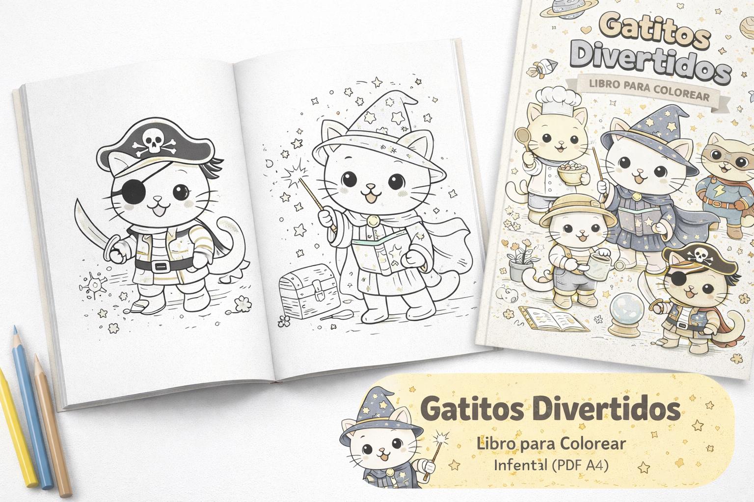 Gatitos Divertidos - Libro para colorear (PDF - A4 Imprimible) - Etsy ...