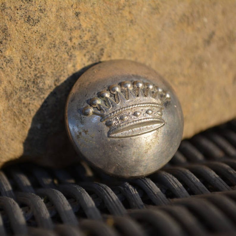 Rare Antique French Crown Button, Antique Livery Buttons, Vintage ...