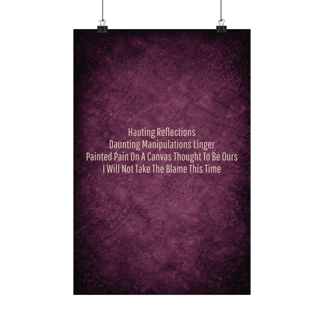 Gothic Poetry Matte Vertical Poster | Dark Romantic Typography - Etsy