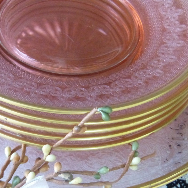 Pink Plate Set - Etsy