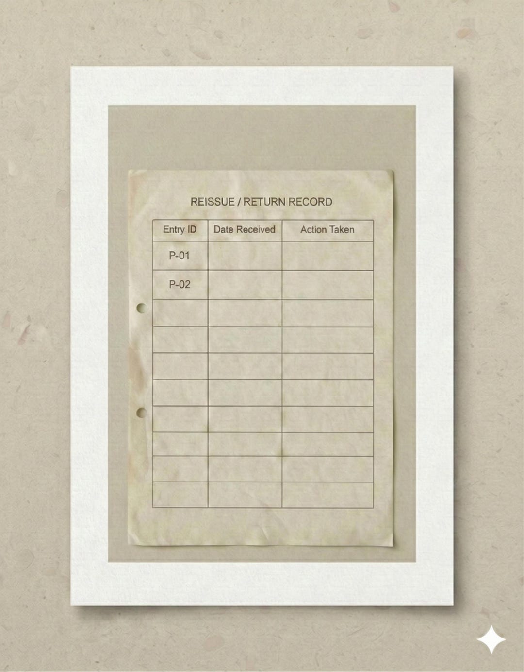 Reissue / Return Record Issued Form Print - Etsy